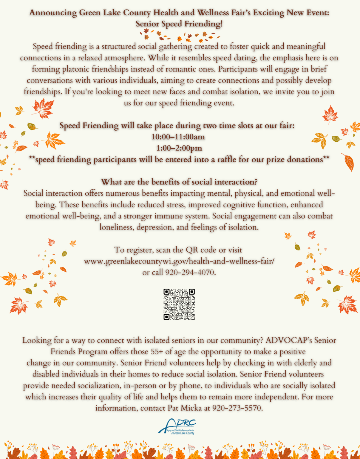 Health & Human Services - Aging/Long Term Care Unit - Green Lake County, WI